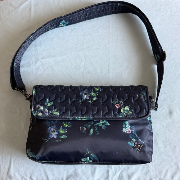 lug | Bags | Lug Soar Quilted Blue Floral Crossbody Bag | Poshmark